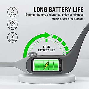 HCMOBI Bone Conduction Headphones, Open Ear Sport Headphones, Wireless Headphones with Built-in Mic, Echo Noise Cancellation Headset, Waterproof Earphones for Running Workouts Sports Work Home/Office