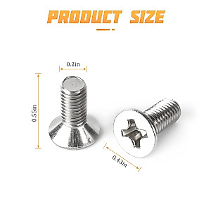 Car Brake Disc Rotor Screws, Stainless Steel Screw Rotor Brake Disc Retaining 93600-06014-0H, Retaining Screws for Front and Rear, Auto Replacement for City Civic Accord Odyssey Acura (16 PCS)