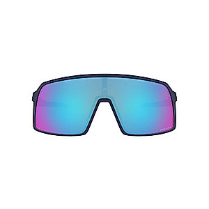Oakley Men's OO9406A Sutro Low Bridge Fit Rectangular Sunglasses, Matte Navy/Prizm Sapphire, 37 mm