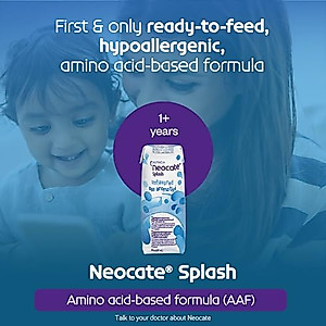 Neocate Splash - Ready-to-Feed Hypoallergenic Amino Acid-Based Toddler and Junior Formula - Unflavored - 8 Fl Oz Box (Case of 27)