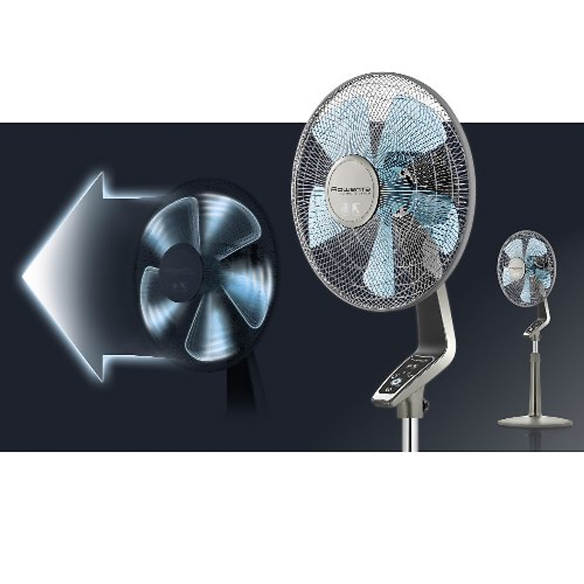 Rowenta VU5550 Turbo Silence Oscillating Fan, Standing Fan, 4 Speed Fan with Remote Control