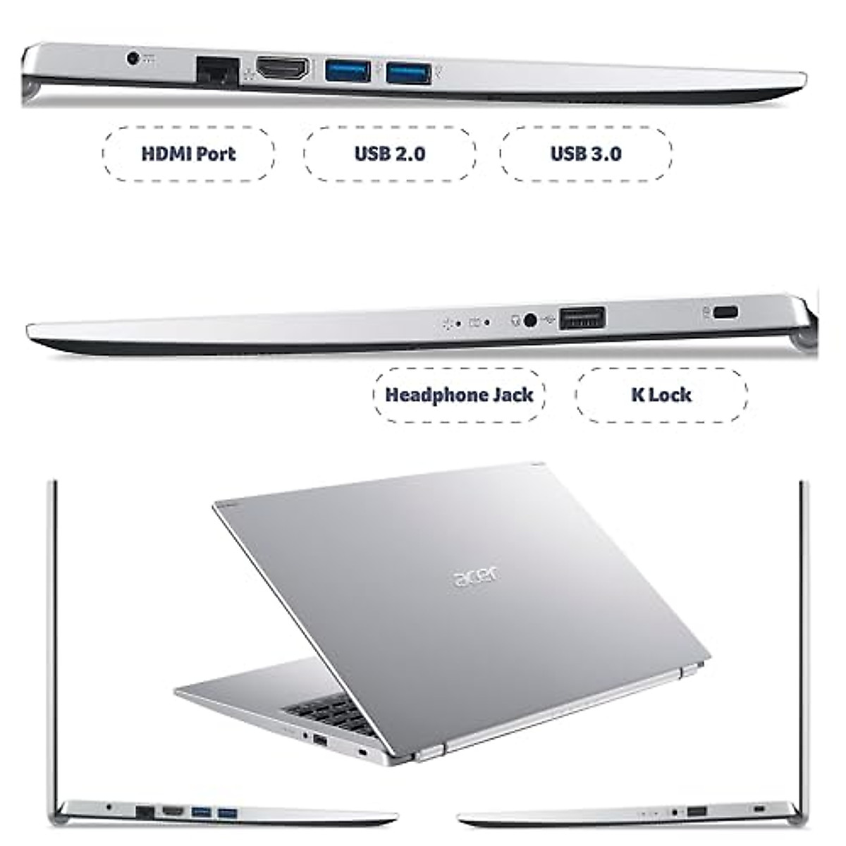 acer 2023 Newest Aspire 5 Laptop, 14" FHD Display, AMD Ryzen 5 5625U Processor (up to 4.1GHz), 12GB RAM, 512GB SSD, ‎with Keyboard, Intel UHD Graphics, Wi-Fi, Bluetooth, Windows 11 Home in S Mode