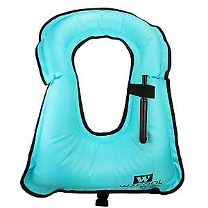 WACOOL Inflatable Snorkel Diving Swimming Scuba Vest Jacket for Adult Youth Kids (Adult, Sky Blue)
