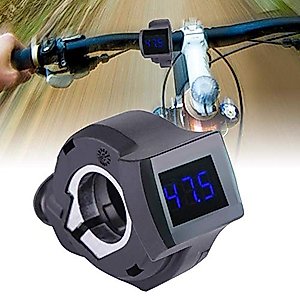 Electric Bike Voltage Display, Bike Power Display, Digital Thumb Accelerator Shifter with LCD Battery Voltage Display Accessory for Scooter Electric Bike