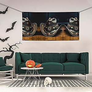 Banners and Signs for Outdoor 35x71 Backdrop for Birthday Party Business Graduation Wedding Event,American West Rodeo Hat