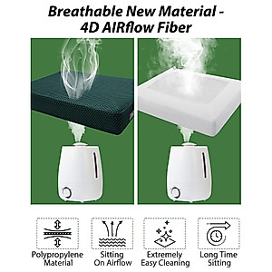 AOSYCO 4D Airflow Seat Cushion, Long Sitting Office Chair Pad, Pressure Relief Cushion Butt Lumbar Back Support, Extremely Easy Cleaning for Wheelchairs, Outdoor Patio with Covers, 1in (Height)