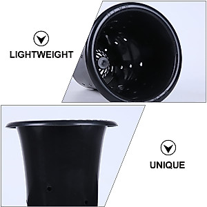 YARNOW Hydroponic Baskets 12pcs Supplies Flowerpot Net Slot Side Drainage Root Mesh Aquatic Garden Slotted Duty Pond Outdoor Aquaponics Planting Filter Home Black Control Plant