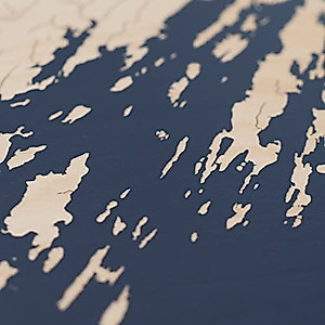 Hampton Beach, New Hampshire, Engraved Wood Coastal Chart Wall Art Sign, Beach House Home Decor Nautical Print, Unique & Personalized, nautical décor, Gift for him her, Coastal Living, 18 X 24, Blue