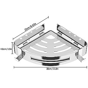 Shower Caddy Corner Shelf Bathroom Organizer, Drill Bathroom Shelf Storage Rack Wall Mounted for Shower Bathroom Kitchen