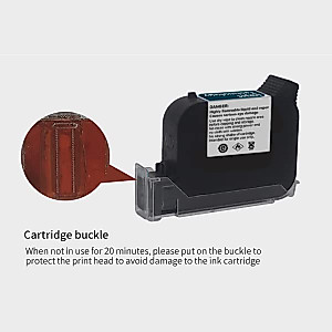 Phezer Set of 2 Original 42ml Solvent Ink Cartridge Replacement Handheld Inkjet Printer P16/P18/DC11, Durable and Quick Dry, Compatible for 0.5inch/12.7mm Nozzle Coding Machine (Black)