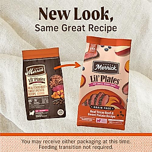 Merrick Lil’ Plates Premium Grain Free Dry Dog Food For Small Dogs, Real Texas Beef And Sweet Potato Kibble - 4.0 lb. Bag