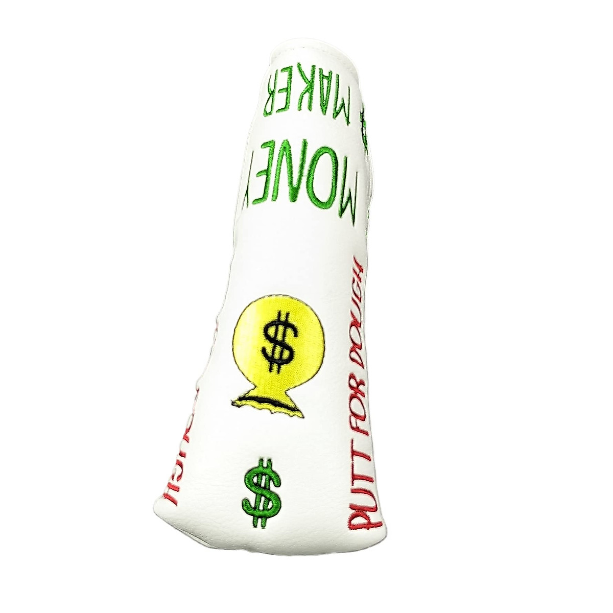 Foretra Putt for Dough - Money Maker White Golf Putter Headcover Quality PU Leather Magnetic Closure for Blade Style Putters