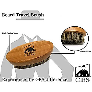 G.B.S Beard Brush Boar bristle for Men Wooden Made With Firm Bristles for Grooming and Soften Your Facial Hair- Professional Beard Brush for Stylish Beard
