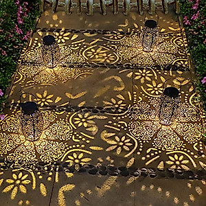 Go2garden Solar Lantern Owl, Large Solar Hanging Lanterns Outdoor Waterproof, LED Metal Decorative Lights for Garden, Tabletop, Yard, Patio and Lawn (1Pack, Bronze)