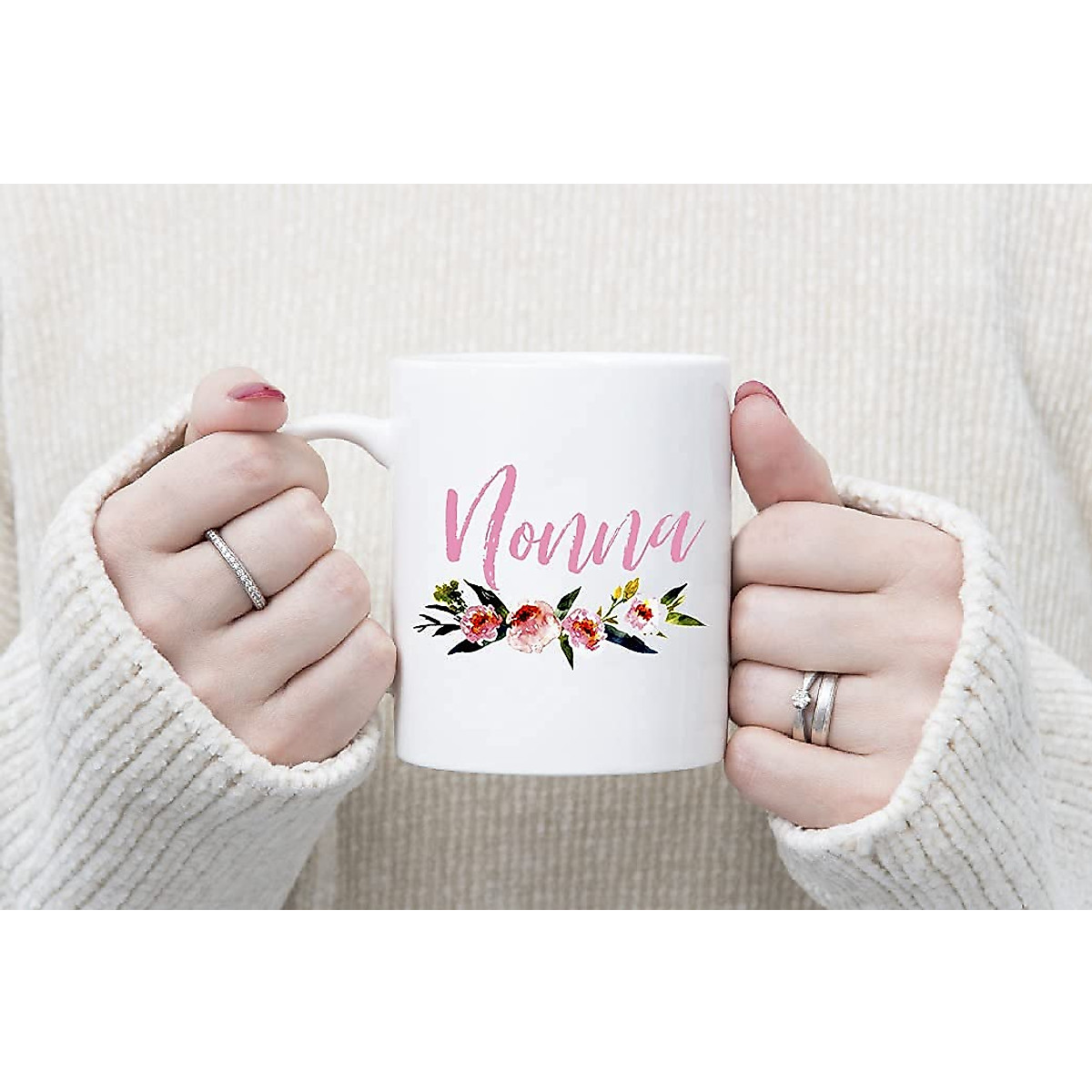 Hasdon-Hill Floral Nonna Coffee Mug, Mother's Day Gift for Italian Grandma, 11 oz White