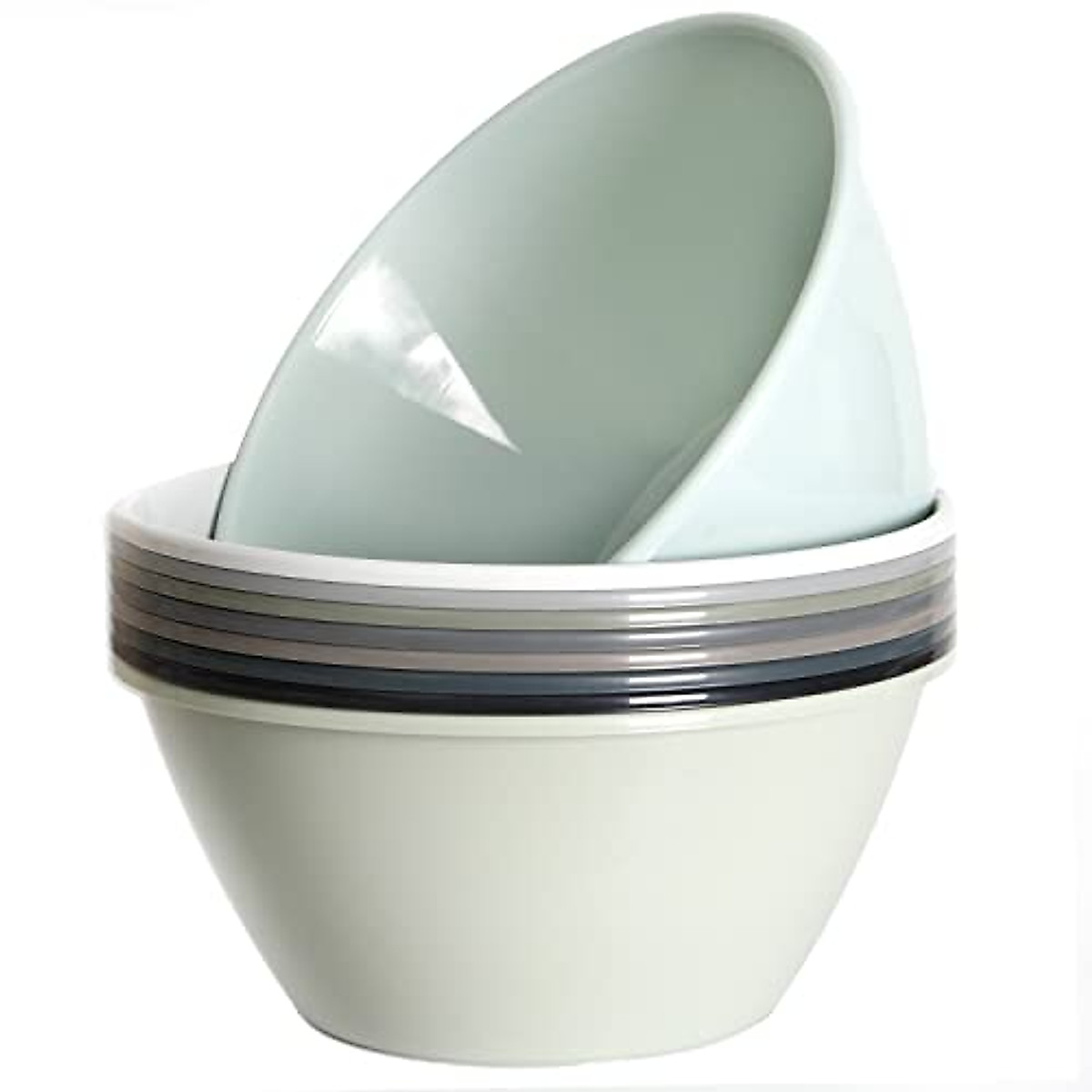 Youngever 11 inch 120 Ounce Plastic Mixing and Serving Bowls, Large Popcorn Bowls, Salad Bowls, Chip and Dip Serving Bowls, Set of 9 (Urban)