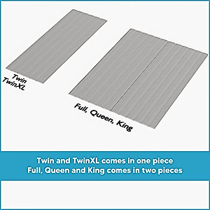 Mayton, 0.75-Inch Heavy Duty Vertical Mattress Support Wooden Bunkie Board/Slats with Cover, Full, Grey