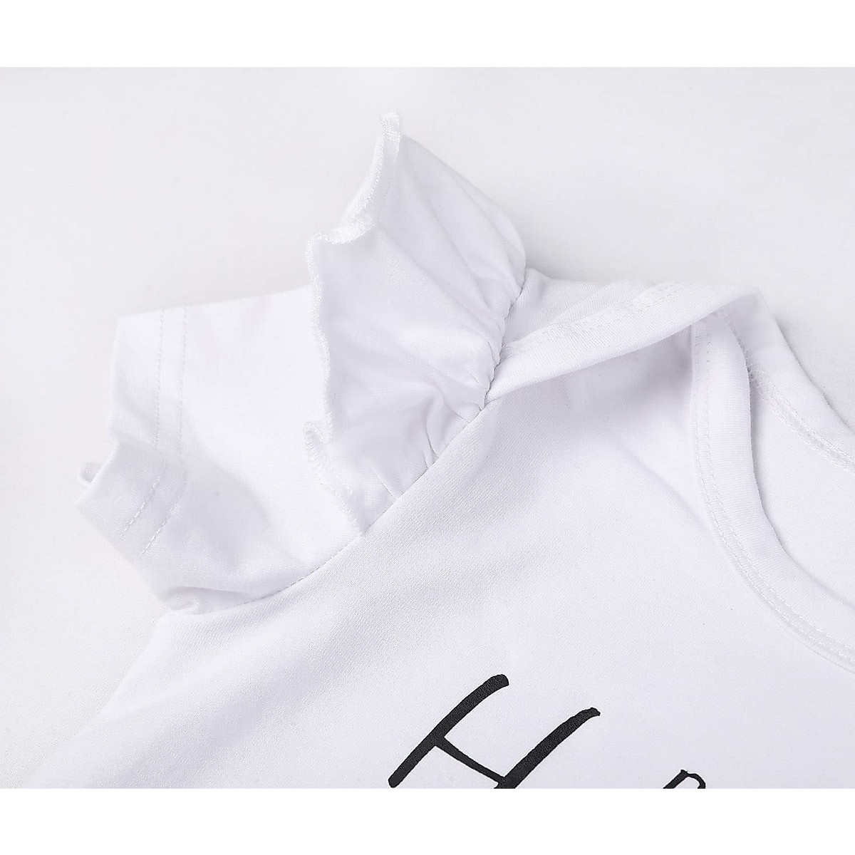 Zusnxaxe Newborn Baby Girls First Birthday Outfit Ruffles Sleeve Romper and Tutu Skirt with headband Holy Cow I'm One(Short Sleeve,12-18Months)