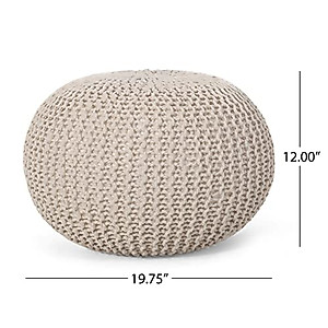 Christopher Knight Home 313877 Pouf, Beige