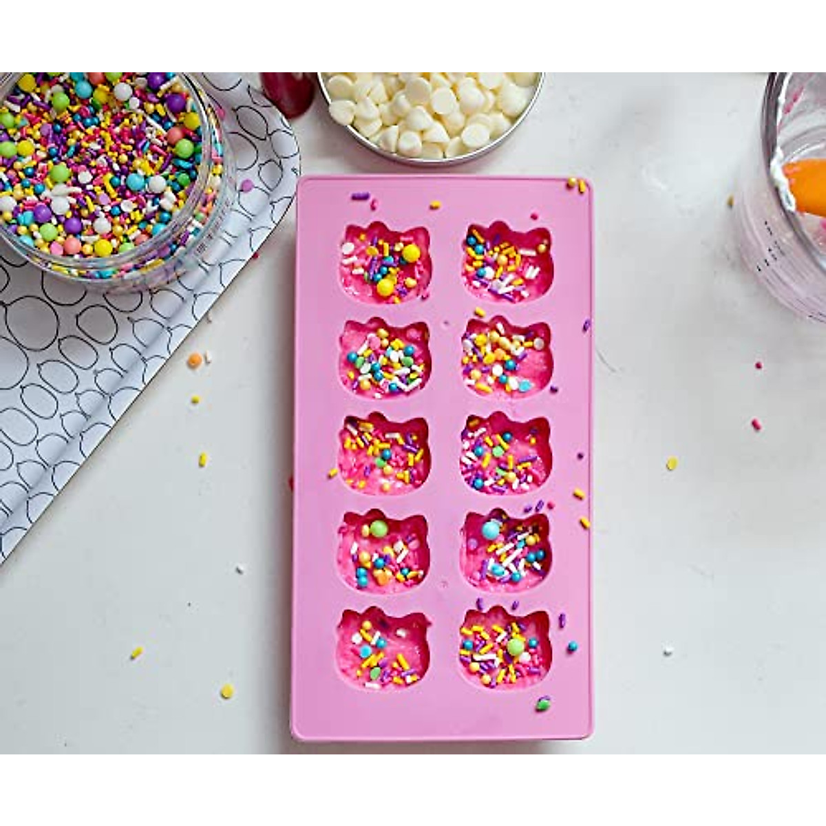 Sanrio Hello Kitty Flexible Silicone Mold Ice Cube Tray In Character Shapes | Reusable Ice Mold For Freezer
