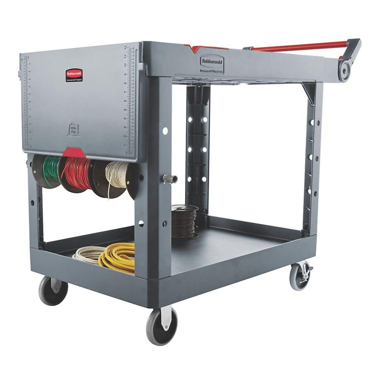 Rubbermaid Commercial Products Heavy Duty Adaptable Utility/Service Cart, Medium, 500 lb. Capacity, Black, for Warehouse/Garage/Cleaning/Maintenance