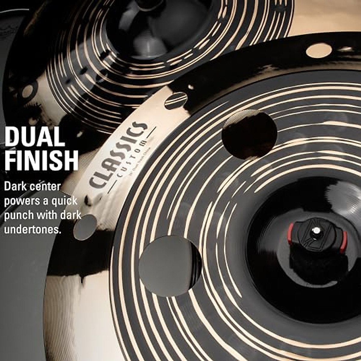 Meinl Cymbals Classics Custom Dual 16" Trash China Cymbal with Holes, Dark and Brilliant Finish — Made in Germany — for Rock, Metal and Fusion, 2-Year Warranty, (CC16DUTRCH)