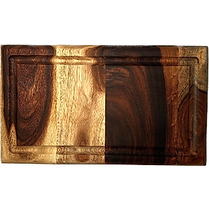 Mountain Woods Brown Large Organic Hardwood Sheesham Cutting Board w/Juice groove | Cheese Board | Chopping board | Charcuterie board | Butcher Block - 19" x 11" x 0.75"