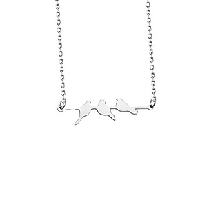 AKTAP Bird Necklace Birds on a Branch Necklace Three Little Birds Inspired Love Bird Jewelry