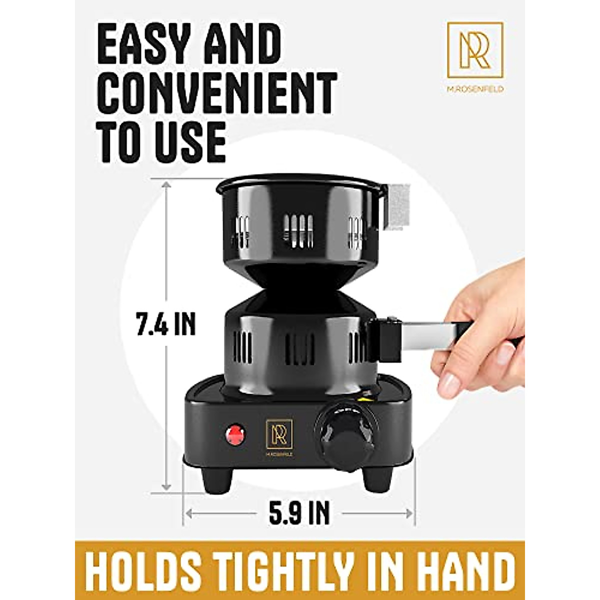 Multipurpose Electric Charcoal Starter - Electric Charcoal Burner ETL Approved Electric Stove - Coconut Charcoal Lighters with Tongs - 450W Hot Plate Electric with 304 Stainless Steel Coiled Burner