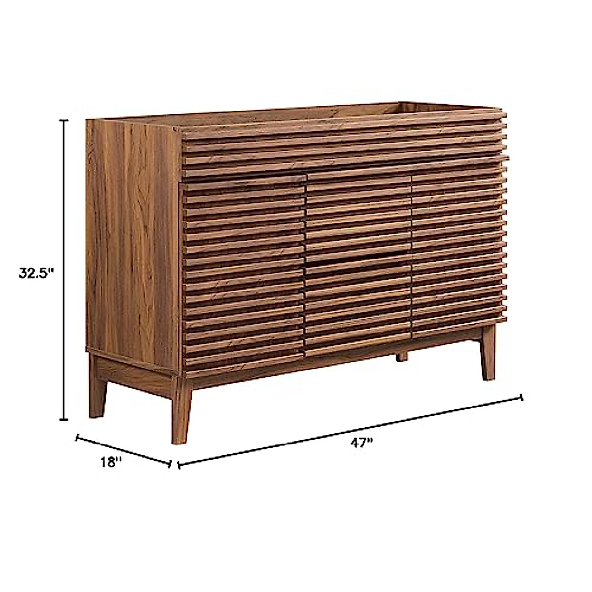 Modway Render 48" Double Sink Compatible (Not Included) Bathroom Vanity Cabinet in Walnut