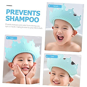 Plastic Shower Cap Shower Bathing Bath Shampoo Safe Visor Hair Soft Cap Blue for Supplies Washing Shape Hat Green Crown Adjustable Caps Silicone Swim Cap