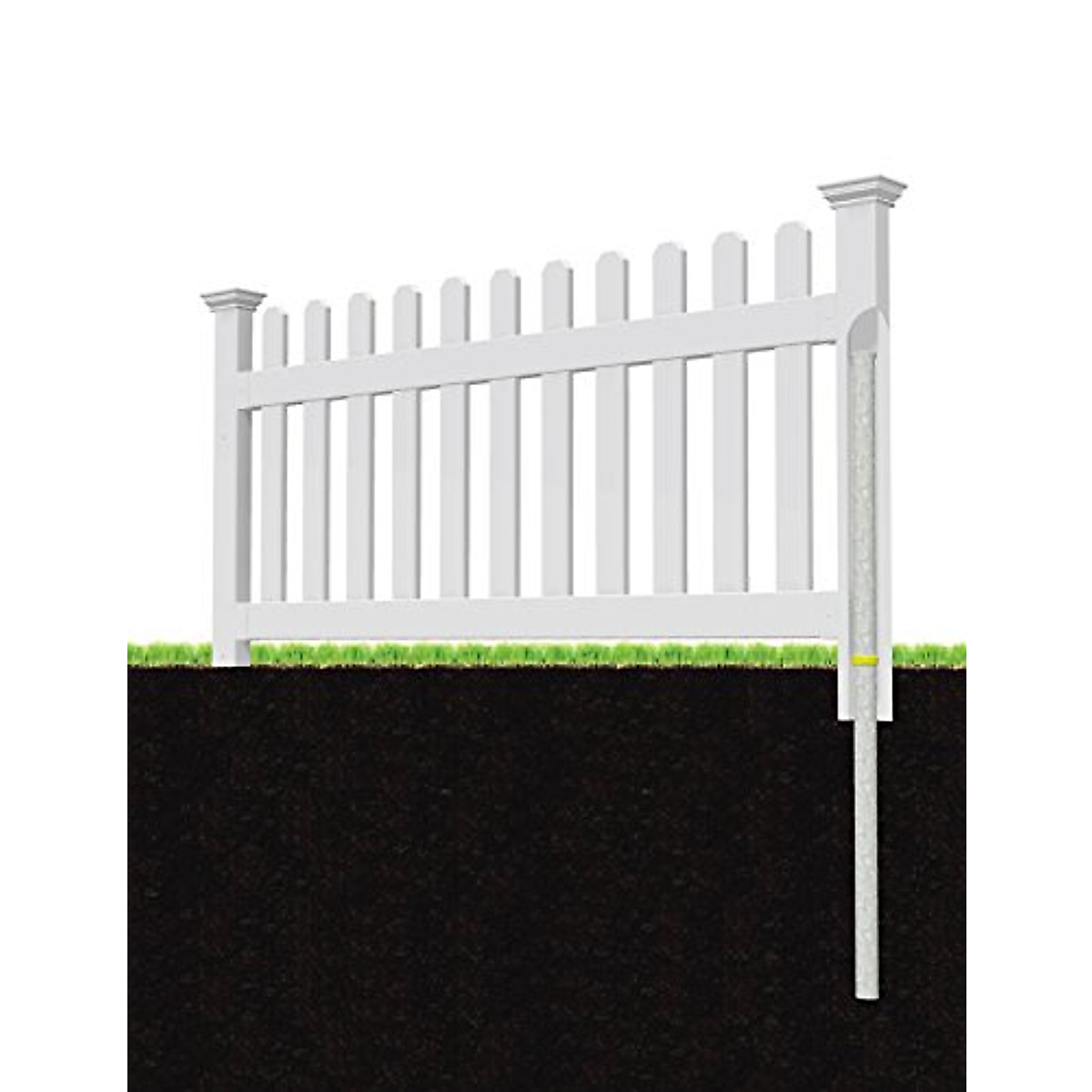 Zippity Outdoor Products ZP19002 No Dig Fence Newport, 36"H x 72"W, White