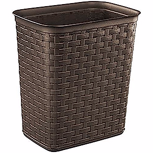 Sterilite Wastebaskt Weave Espresso, 8 in W, 12-5/8 in H, Plain