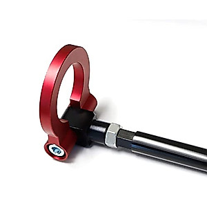 iJDMTOY Red Track Racing Style Tow Hook Ring Compatible With 2016-up Gen6 Chevy Camaro (Pre-LCI), Made of Lightweight Aluminum