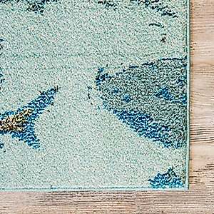 Rugs.com Amalfi Collection Rug – 4' x 6' Light Blue Medium Rug Perfect for Entryways, Kitchens, Breakfast Nooks, Accent Pieces