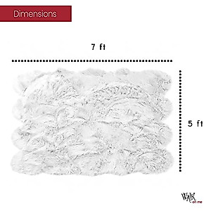 Walk on Me Silky Soft Faux Fur Rug, Fluffy Rug, Sheepskin Area Rug, Shaggy Rug for Living Room, Bedroom, Kid's Room, or Nursery, Home Décor Accent with Non-Slip Backing (White)