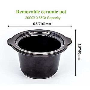 Qvin 0.65 qt mini slow cooker warmer with 10pcs slow cooker lines for 0.5Qt-0.75qt pots