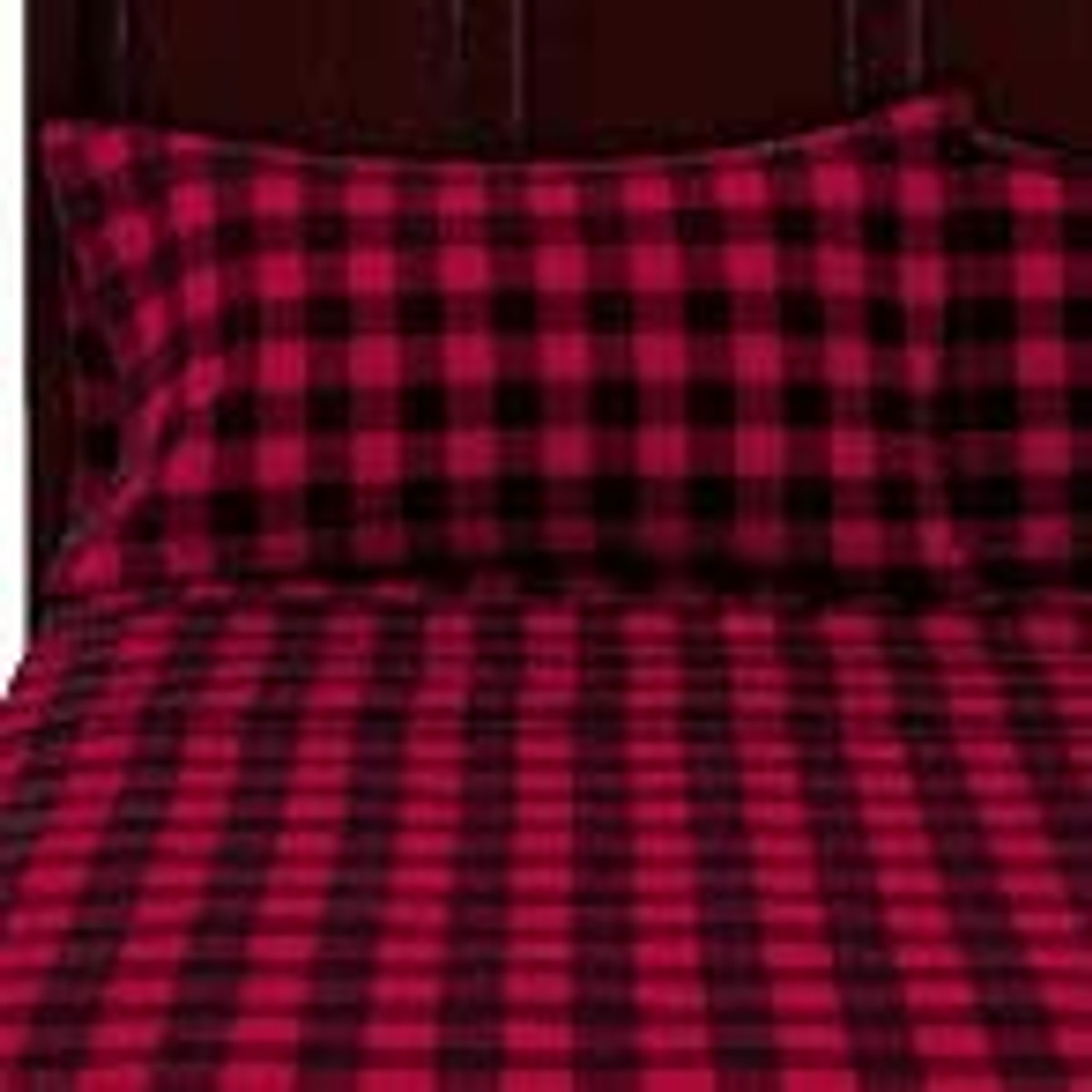 Mainstays Flannel Bedding Sheet Set, King, Red Plaid