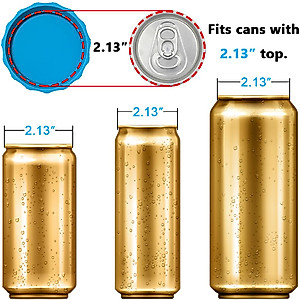 Silicone Soda Can Lids, 6 Pack BPA-Free Reusable Silicone Beverage Can Saver, Can Stopper or Protector For Soda, Beer, Drink, Juice, Coke, Beverage - Fit Standard Size Cans