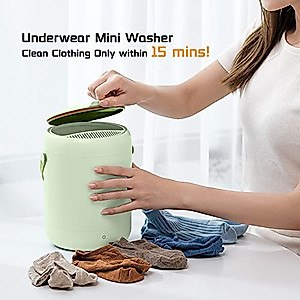 MEHIDFY Portable Washing Machine, 3L Ozone & Blue Light Deep Clean Portable Washer, Smart Timer Control Countertop Washing Machine, Mini Washing Machine for Underwear, Socks, Baby Clothes (Green)