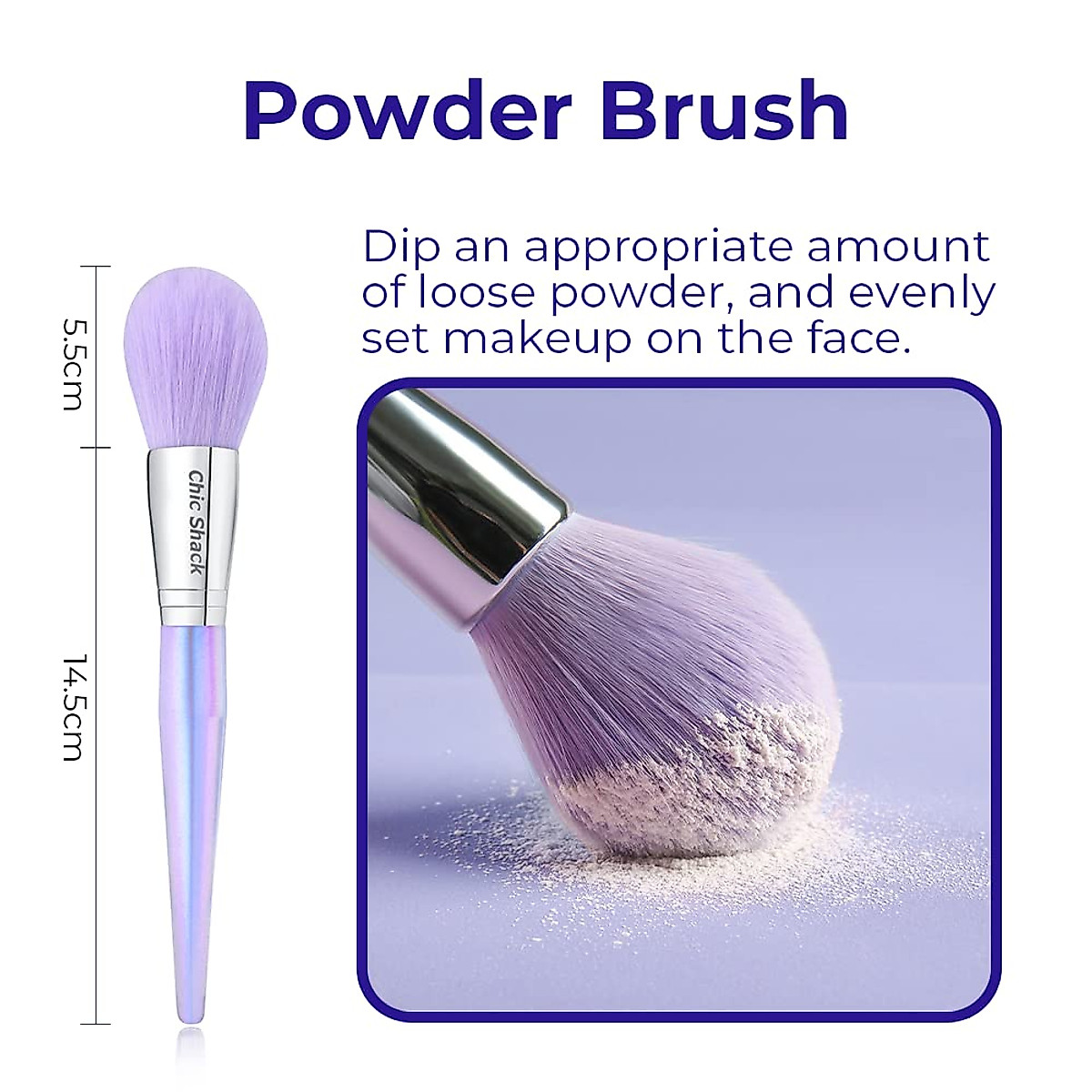 Crystal Makeup Brush Set Aurora Everyday Essentials Makeup Brush Set Face Powder Concealers Blush Eyeshadow Blending Brushes with Makeup Sponge & Powder Puff 7 Pcs