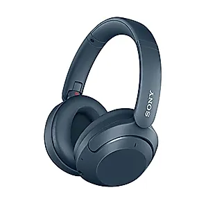 Sony WH-XB910N Extra BASS Noise Cancelling Headphones, Wireless Bluetooth Over The Ear Headset with Microphone and Alexa Voice Control, Blue (Amazon Exclusive) (Renewed)