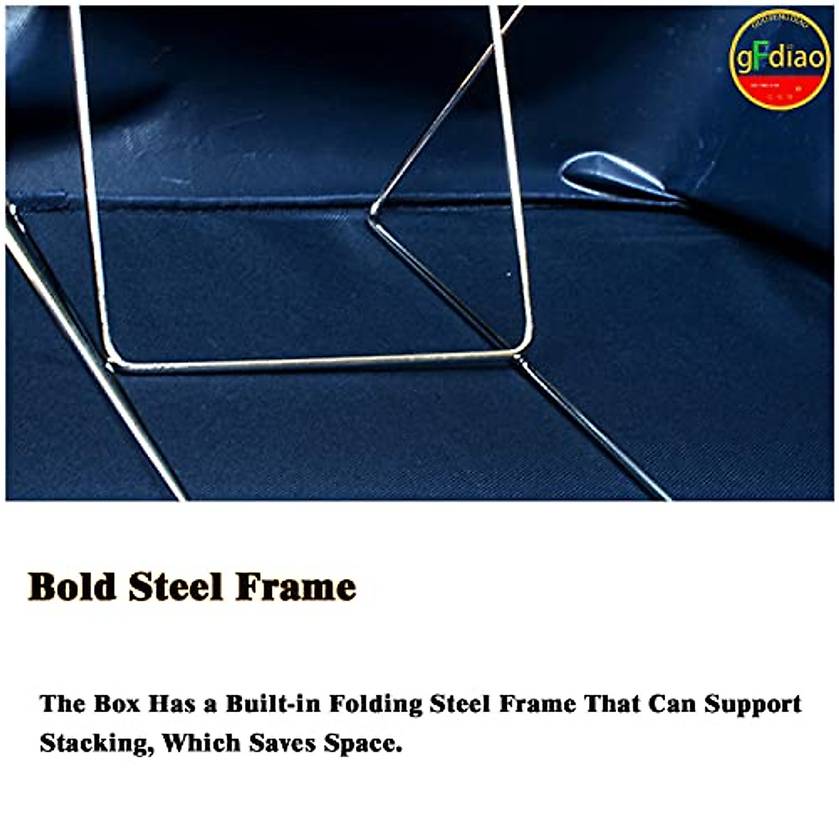 GUO FENG DIAO Steel Frame Storage Box Oxford Cloth Storage Box Quilt Storage Box Folding Wardrobe Fabric Extra Large Storage Bag