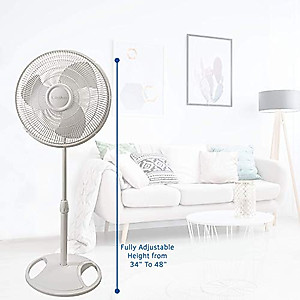 Lasko 2520 Oscillating Stand Fan,White 16 Inch