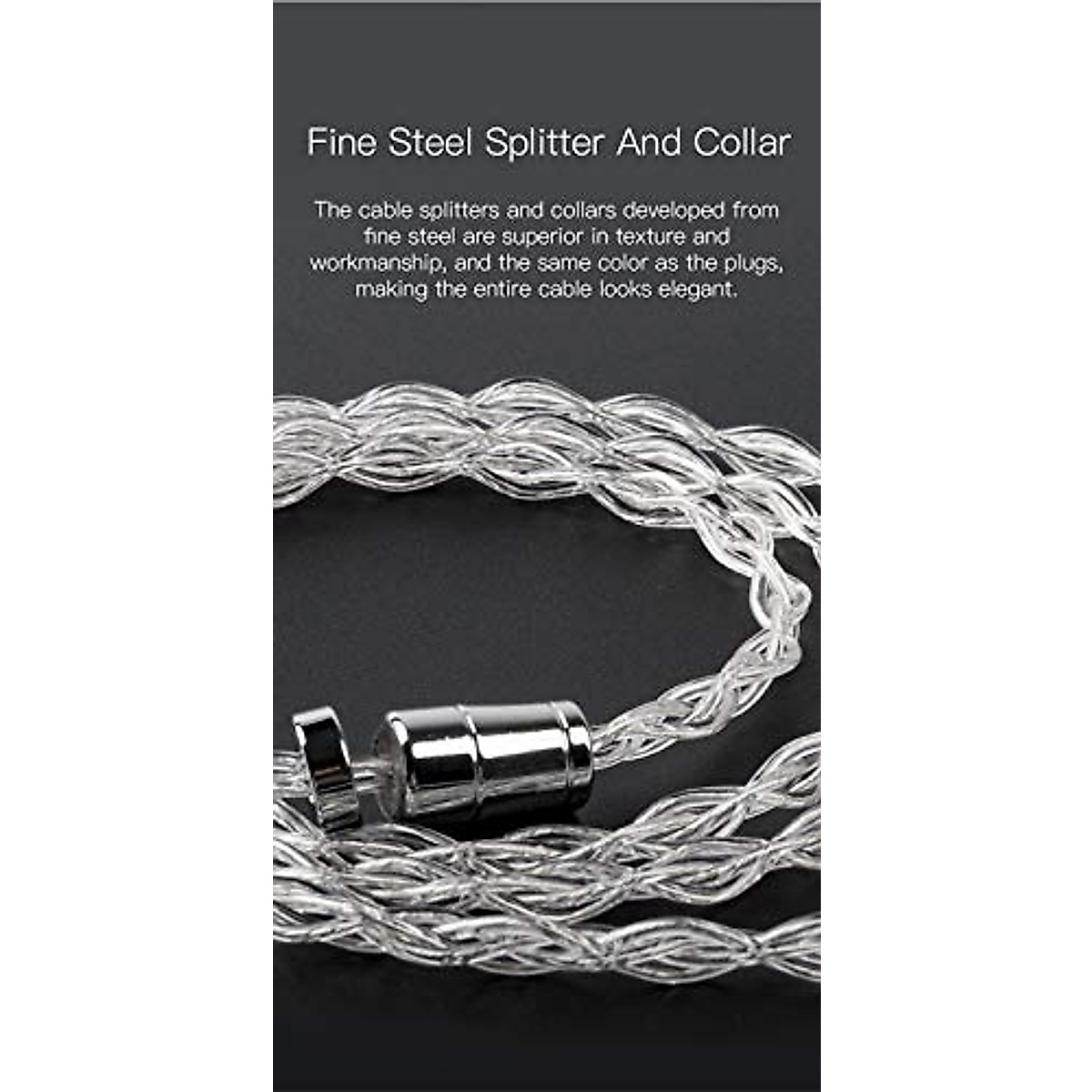 Keephifi Earphone Upgrade Cable-KBEAR 4 Core Upgraded Cable 4N Purity Silver Headphone Cable HiFi in Ear Monitor Replacement Cable, for ZS5, ZS6, ZS7, C10, C12, C16, C04, CA4, CA2 (2PIN, 4.4MM)…