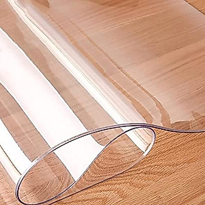 Clear PVC Desk Chair Mat 2mm Office Chair Mat for Hardwood Floor, Clear Vinyl Plastic Floor Runner Protector, Transparent Plastic Non-Skid Waterproof Rug Runner, Can Be Cut,60/80/100/120/140/160cm wi