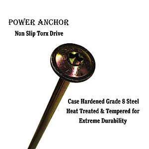 Keyfit Tools Power Anchor (36 Pk) Landscape Edging Artificial Synthetic Turf Stake Drill in Anchors Curves Turns Ends & Where Edging Needs Extra Anchoring Staples Spikes Nails 10 inch Self Drilling