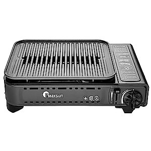 Maxsun Portable Tabletop BBQ Gas Grill Stove with Carrying Case, 7,250BTU, Camp Stove, Korean Style Barbecue,