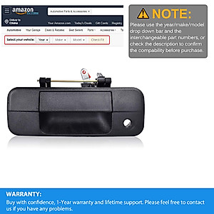 FAERSI Tailgate Handle Rear Liftgate Latch Door Handle with Keyhole Replacements for Toyota Tundra 2007 2008 2009 2010 2011 2012 2013, Replaces# 69090-0C040, 690900C040, 81213