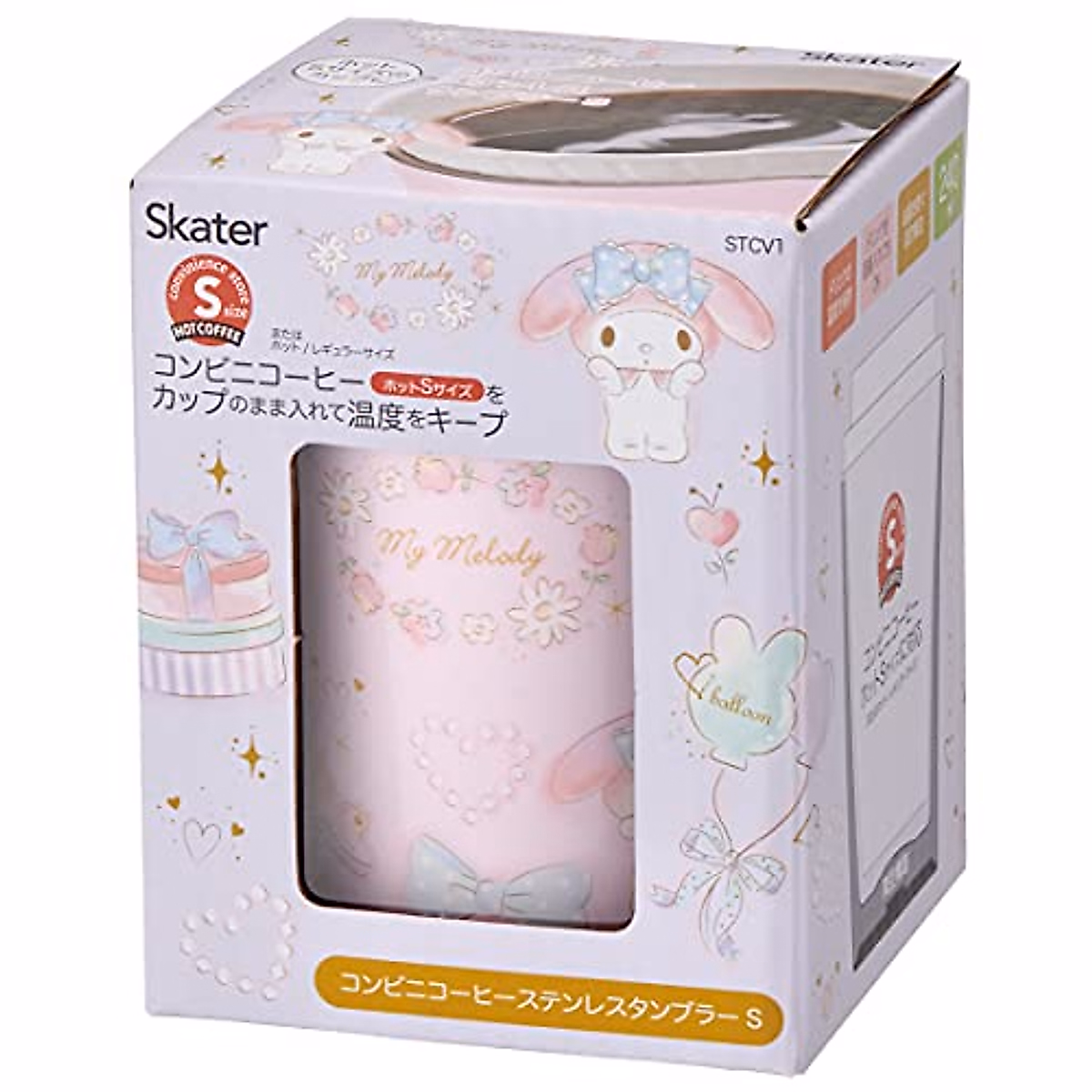 Skater STCV1-A My Melody Happiness Girl Sanrio Insulated Coffee Stainless Steel Tumbler, 8.5 fl oz (240 ml),